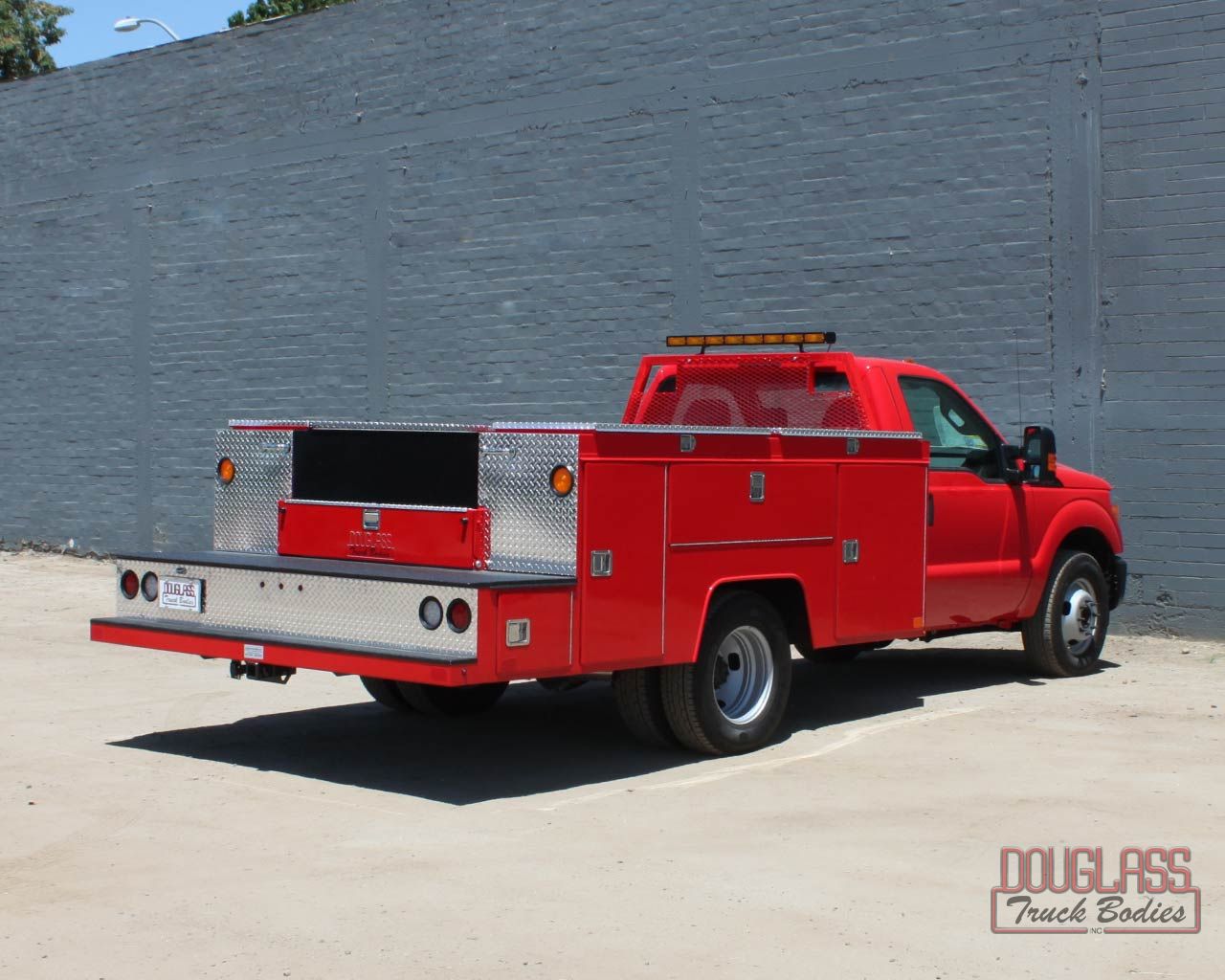 9' Custom Service Body with Flip-Tops - Douglass Truck Bodies