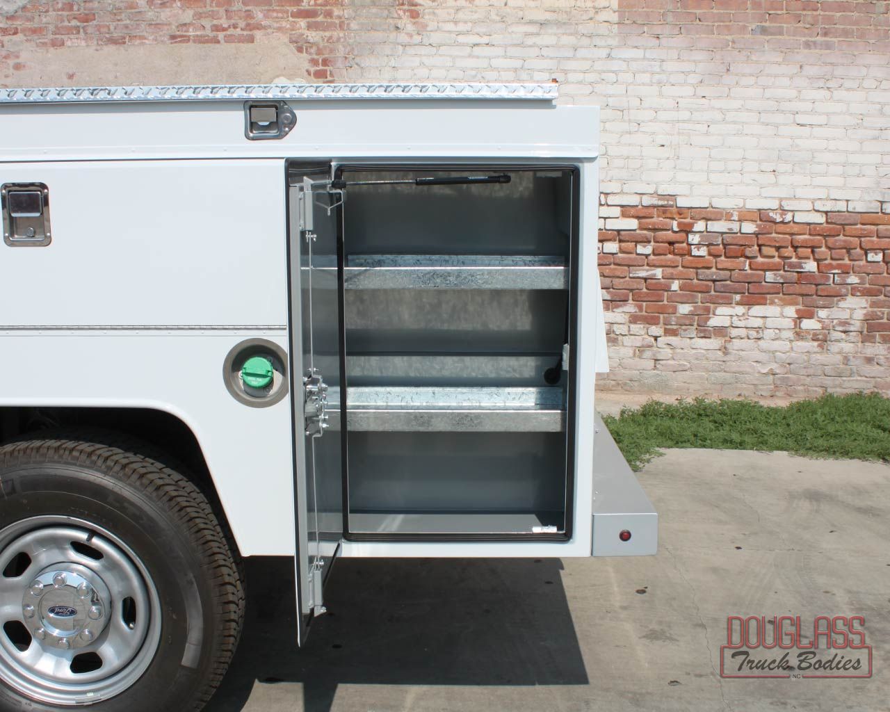 9' Douglass Service Body w/ Fliptops - Douglass Truck Bodies