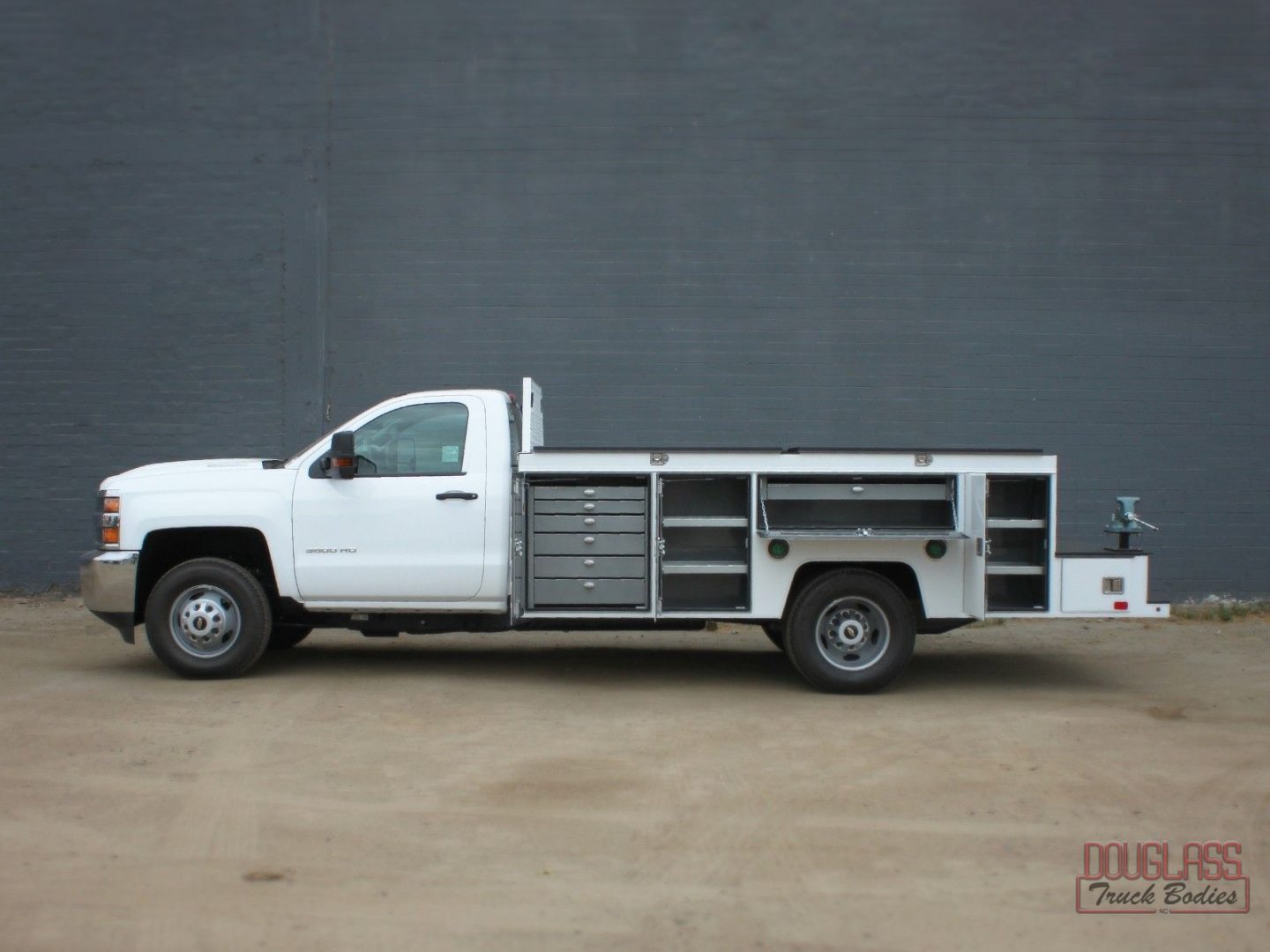 11' Douglass Service Body w/ Flip Tops - Douglass Truck Bodies