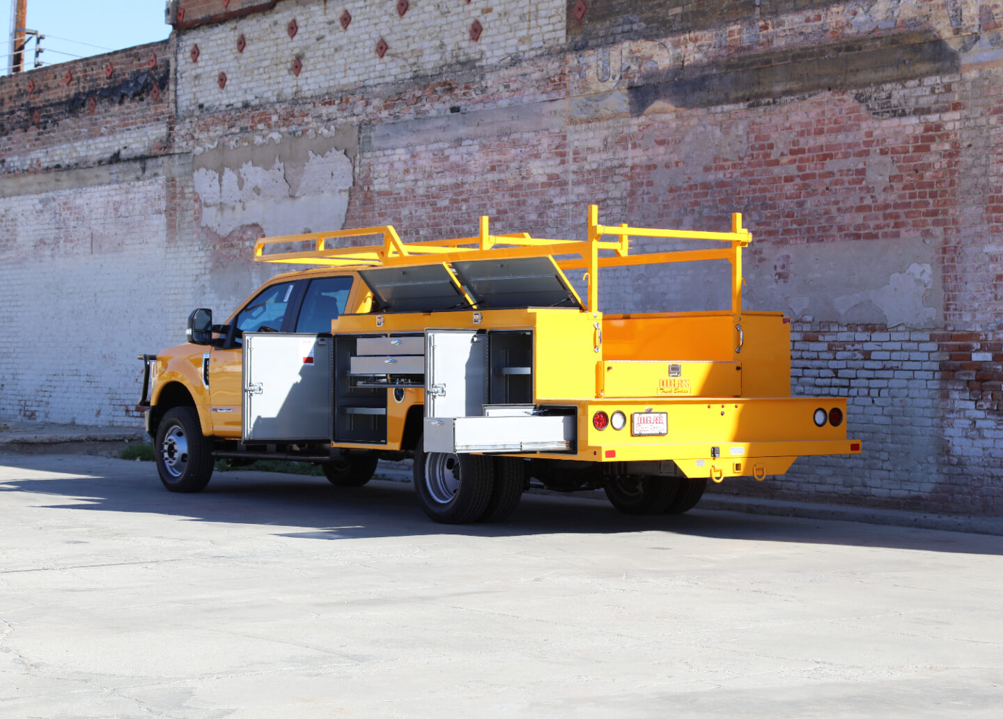 9' Douglass Service Body with Flip-Tops - Douglass Truck Bodies