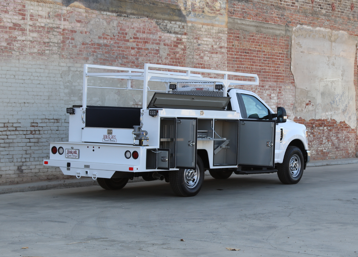 8′ Douglass Service Body with Flip Tops - Douglass Truck Bodies