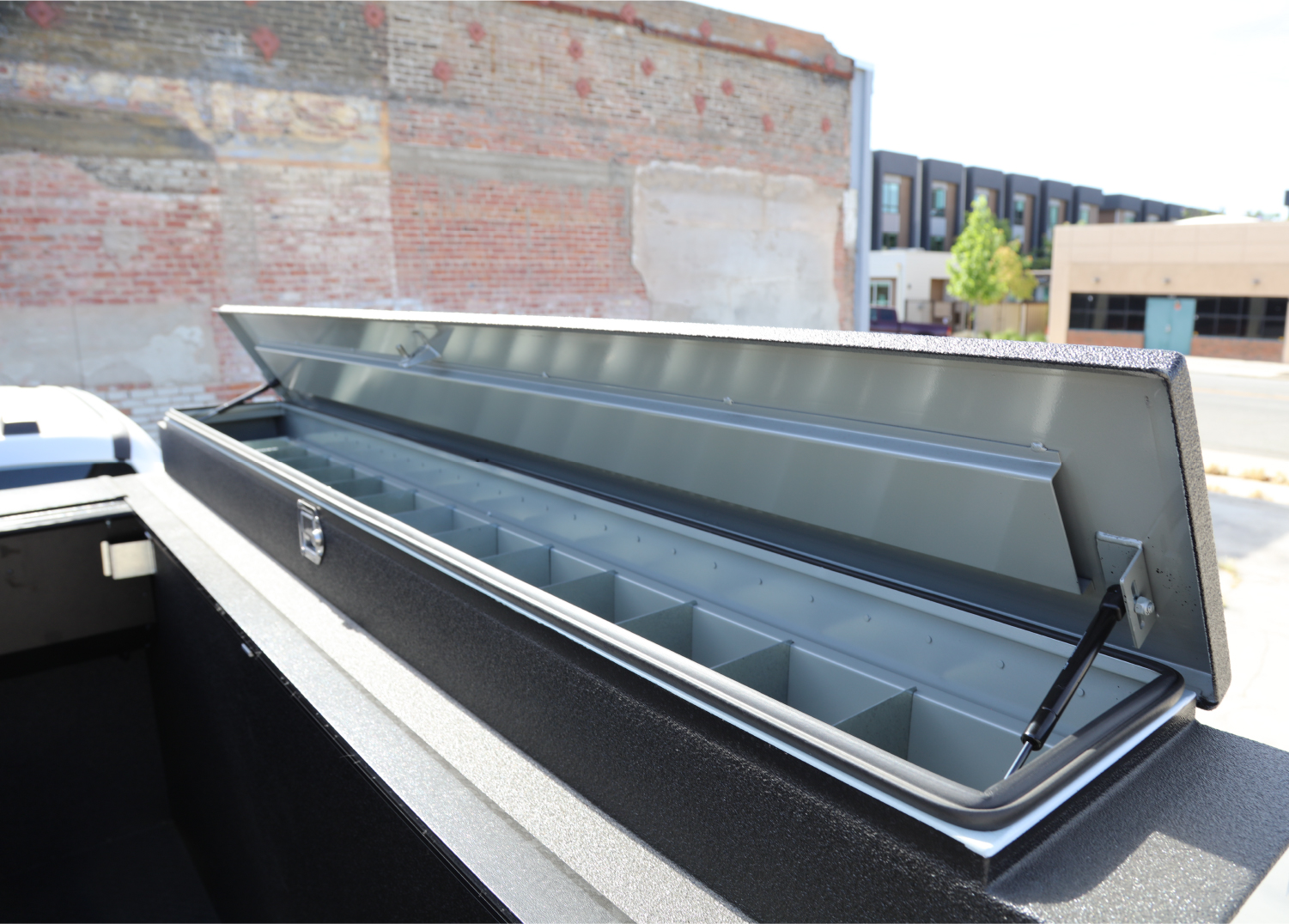 8′ Custom Douglass Service Body w/Flip-Tops - Douglass Truck Bodies