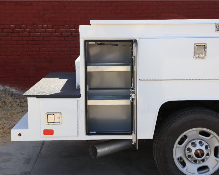 8′ Douglass Service Body with flip tops - Douglass Truck Bodies